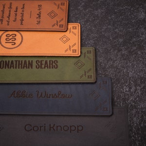 Personalized Leather Bookmark | Italian Leather Custom Engraved ...