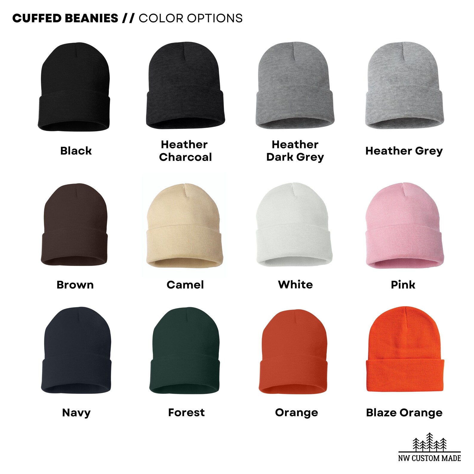 Leather Patch Beanies | Custom Engraved Logo Beanie, Real Leather ...