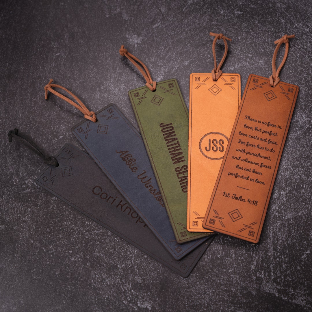 Personalized Leather Bookmark | Italian Leather Custom Engraved ...