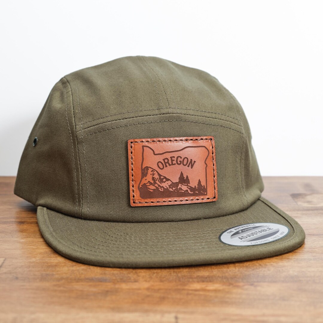 Oregon Leather Patch 5 Panel Hat | State of Oregon Hat, Real Leather ...
