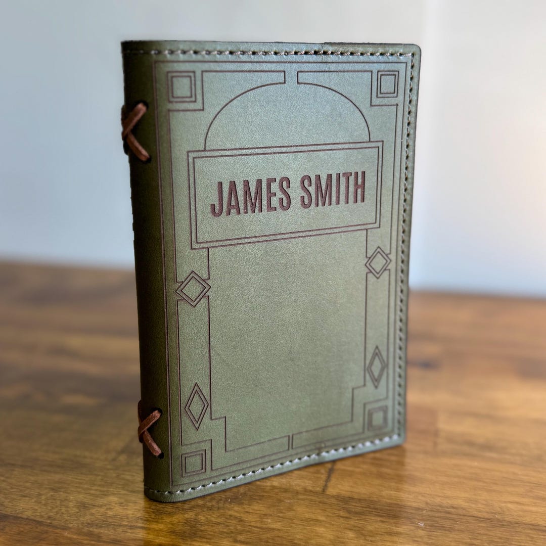 Handmade Italian Leather Journal | Personalized Olive Green Leather ...