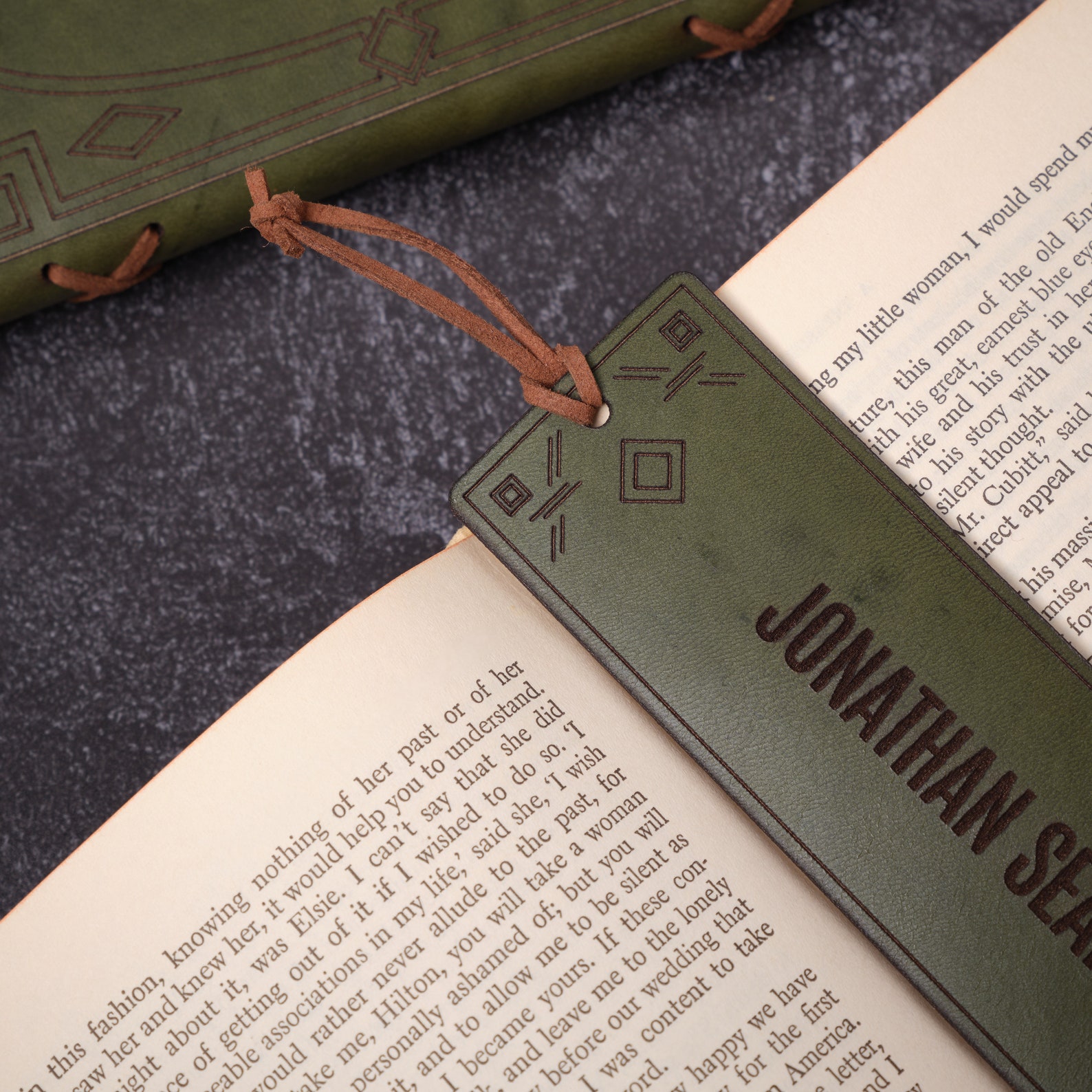 Personalized Leather Bookmark | Italian Leather Custom Engraved ...