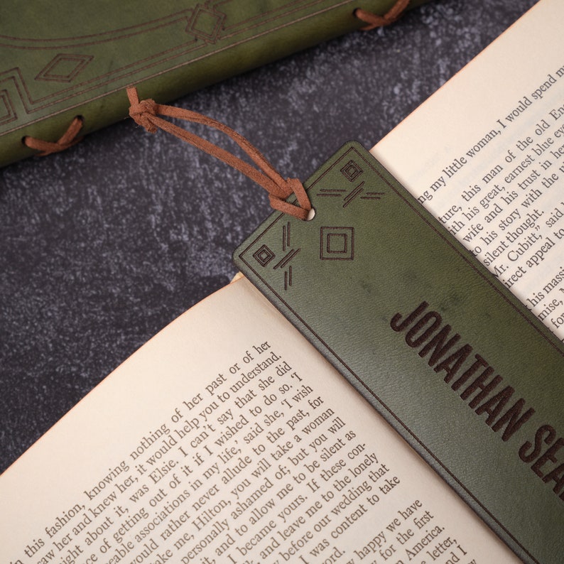 Personalized Leather Bookmark | Italian Leather Custom Engraved ...