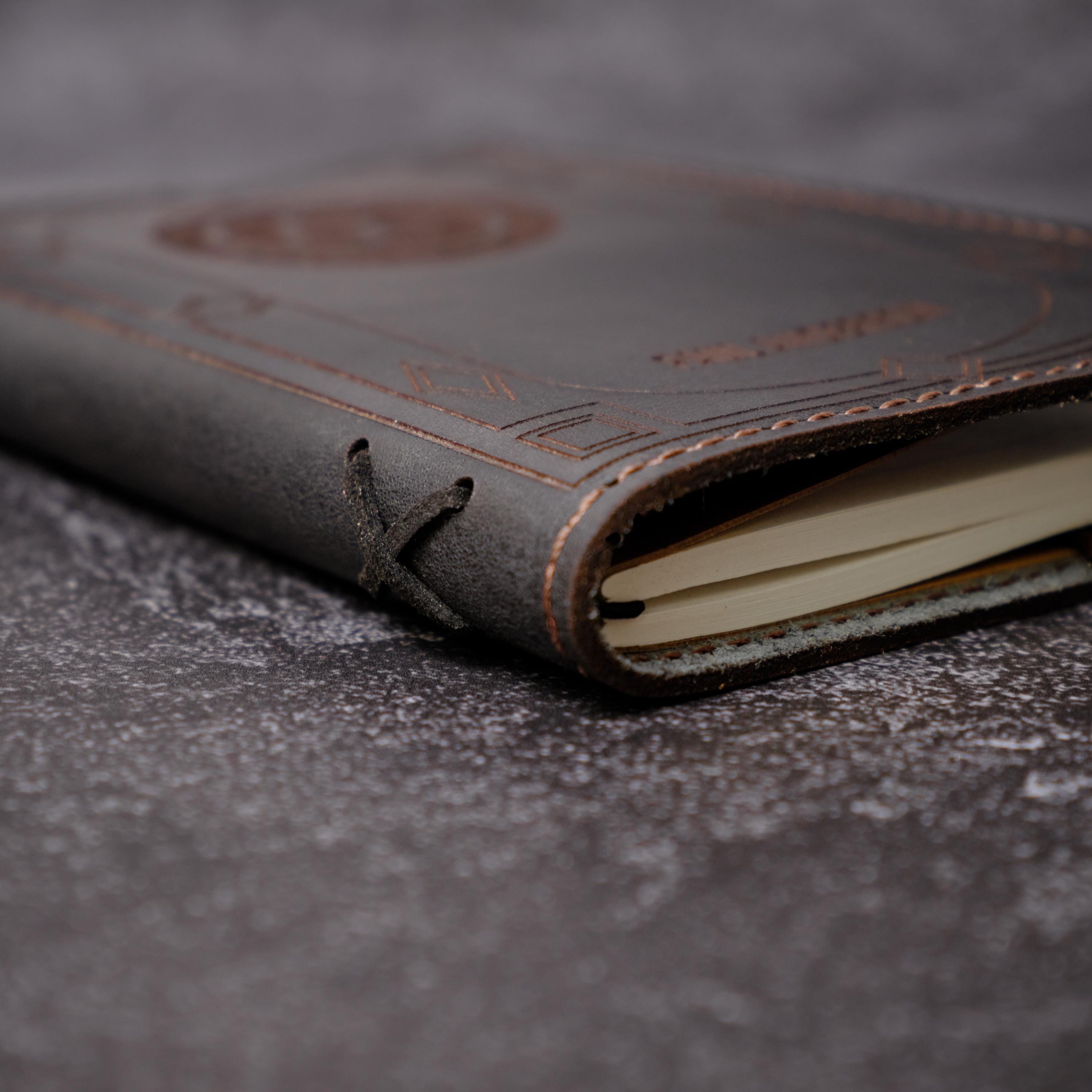 Handmade Italian Leather Journal With Custom Logo | Leather Pocketbook ...