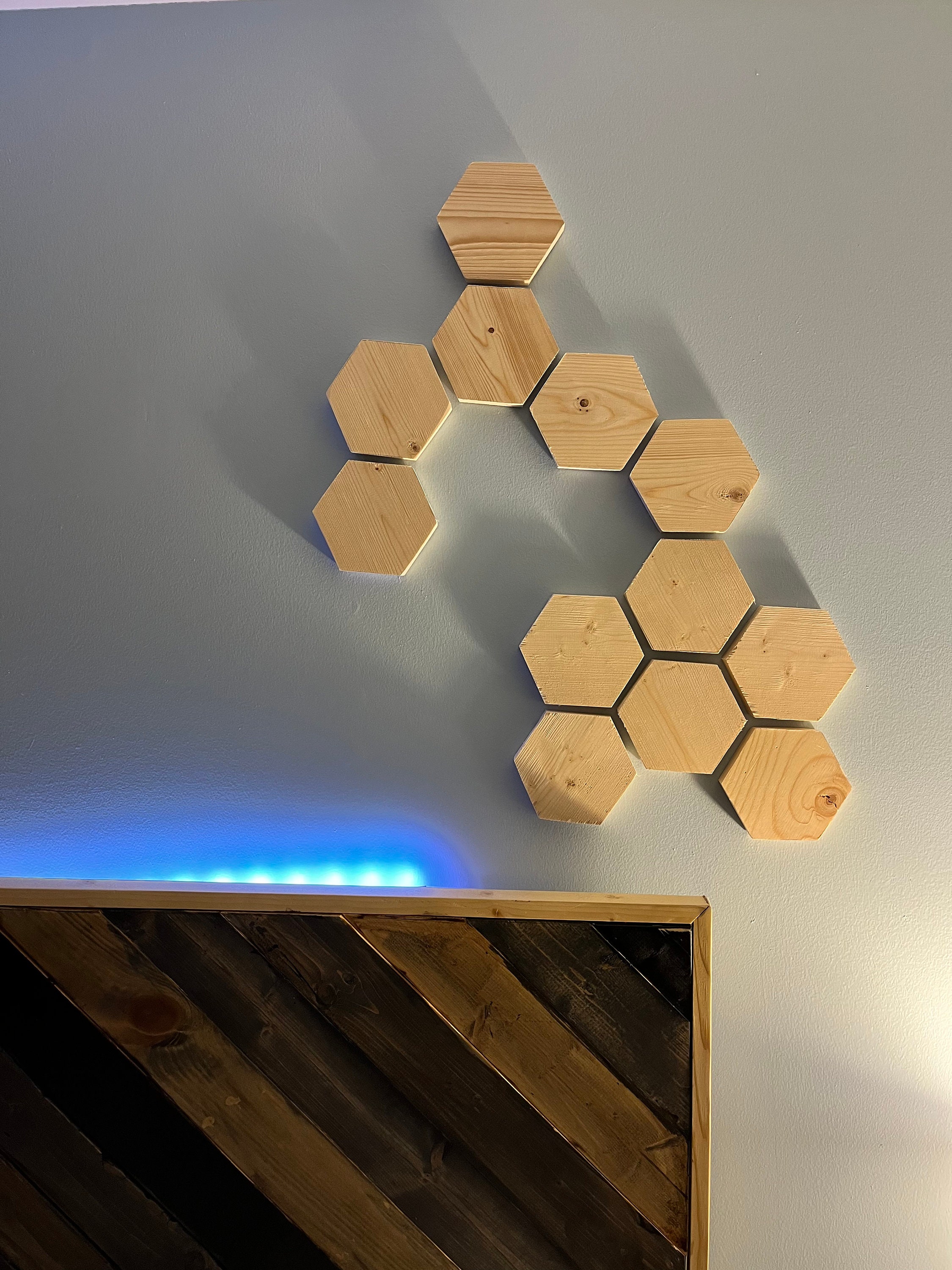 Hexagon Wood Tiles - Etsy