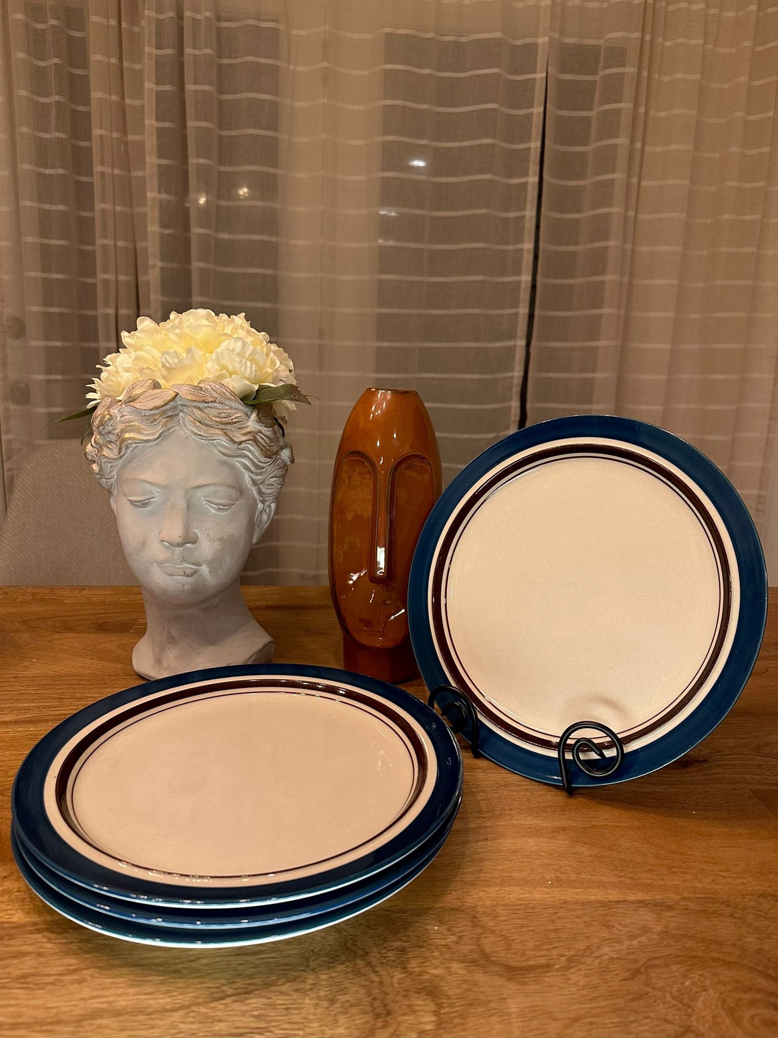 24 Dinnerware Set- Carousel Stoneware 802 Blue Japan- Discontinued ...