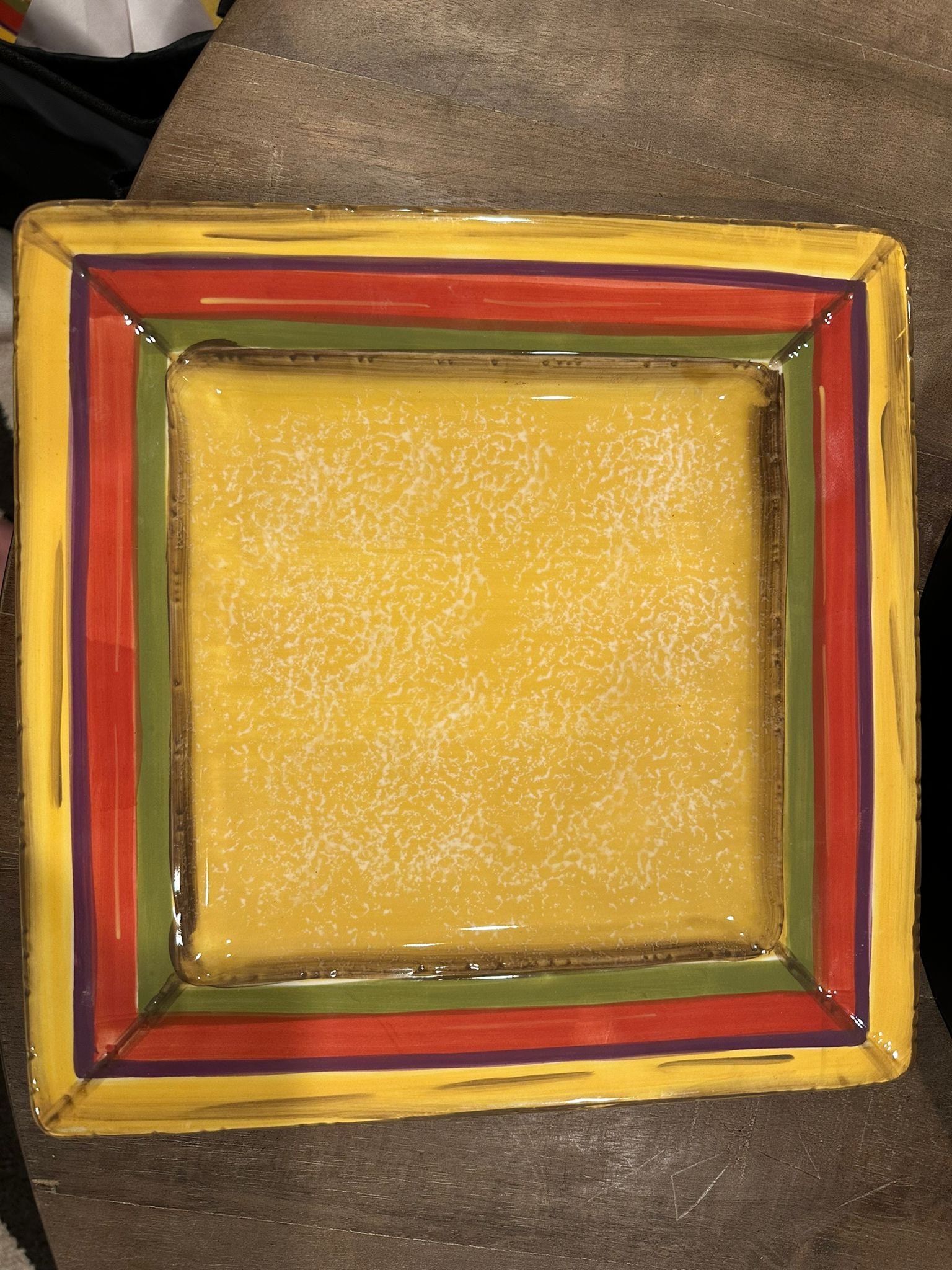 CLAY ART Terra Toscana Hand Painted Stonelite Square Dinner Plate 11.25 ...