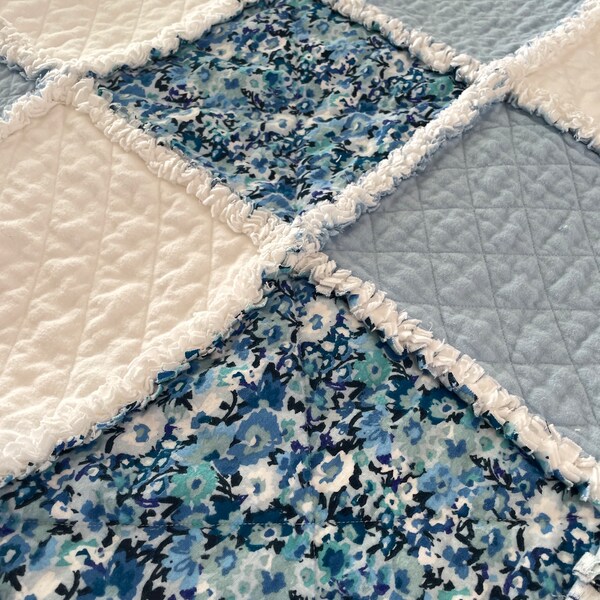 Blue Rag Quilt - Etsy