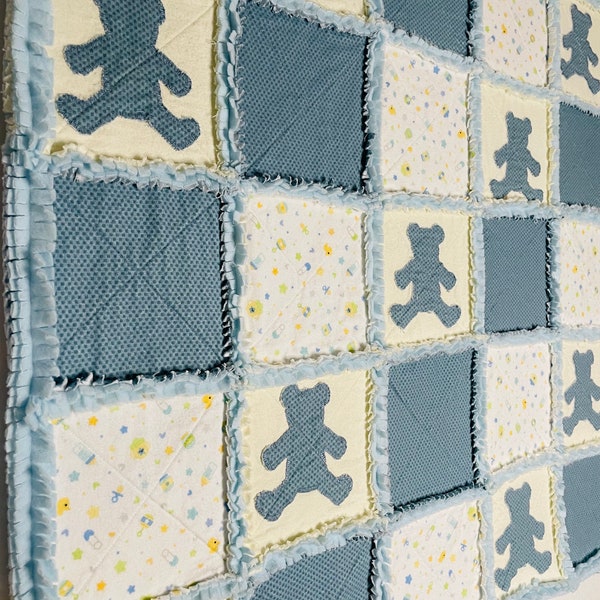 Teddy Bear Rag Quilt - Etsy