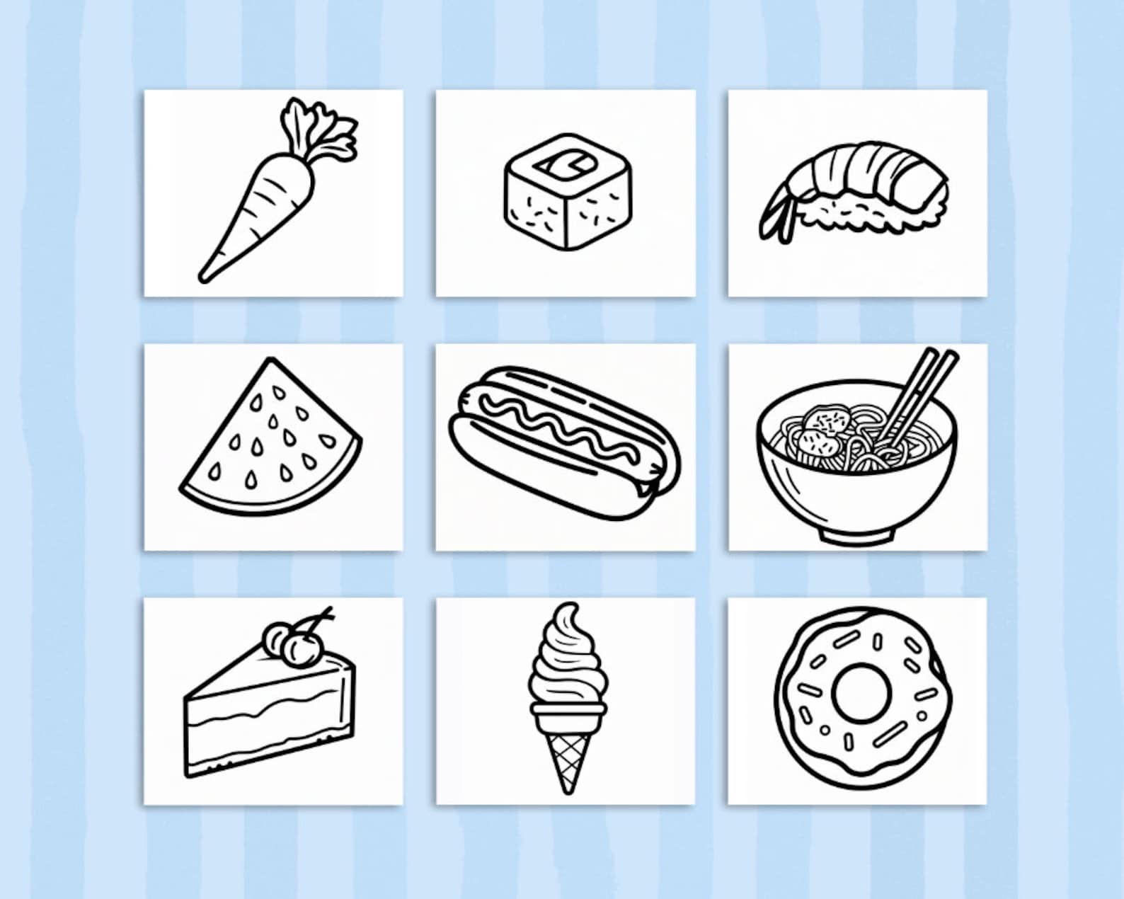 The Food Coloring Book: Bold & Easy Printable Coloring Pages ...