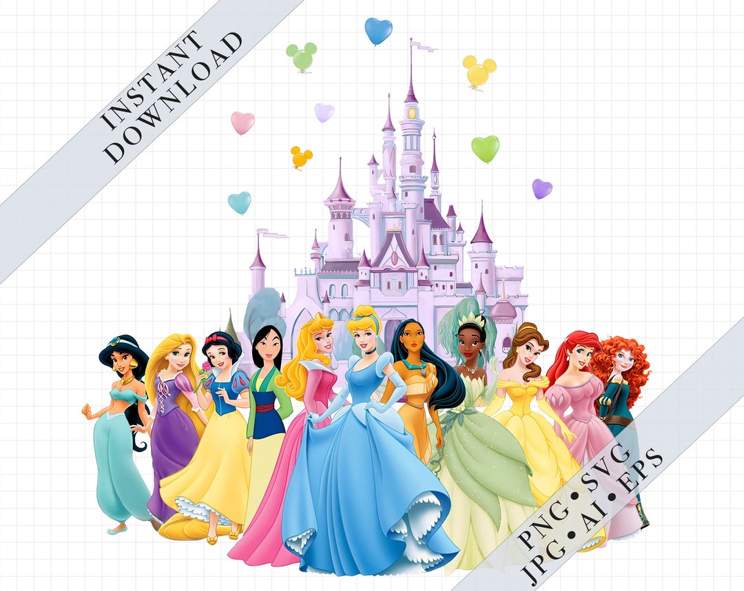 Printable Princesses Magic Kingdom Birthday Clip Art Digital Download ...