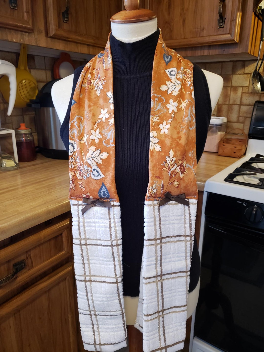 Kitchen Boa, Tea Towel, Orange Kitchen Towel, Neck Towel, Linens, Boa ...