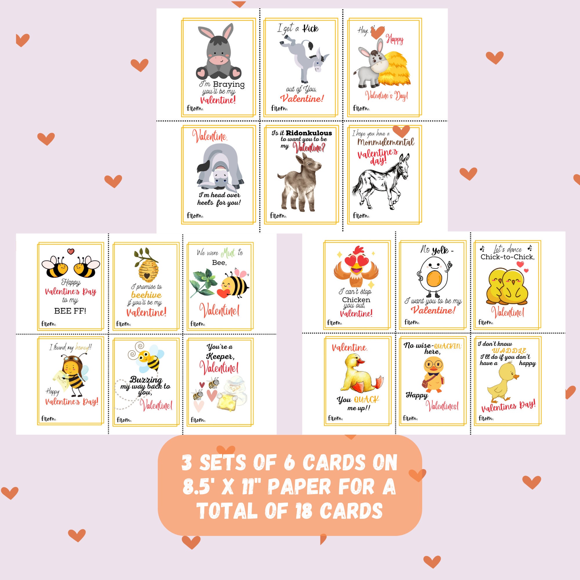 Printable Valentine Cards Bundle - Etsy