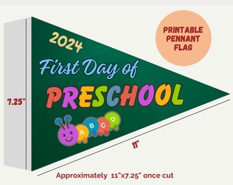 DIY First Day of School Pennant Flags Preschool Pre-k to 6th Grade ...