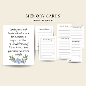 Share a Memory With These Elegant Funeral Cards, Printable Memorial ...