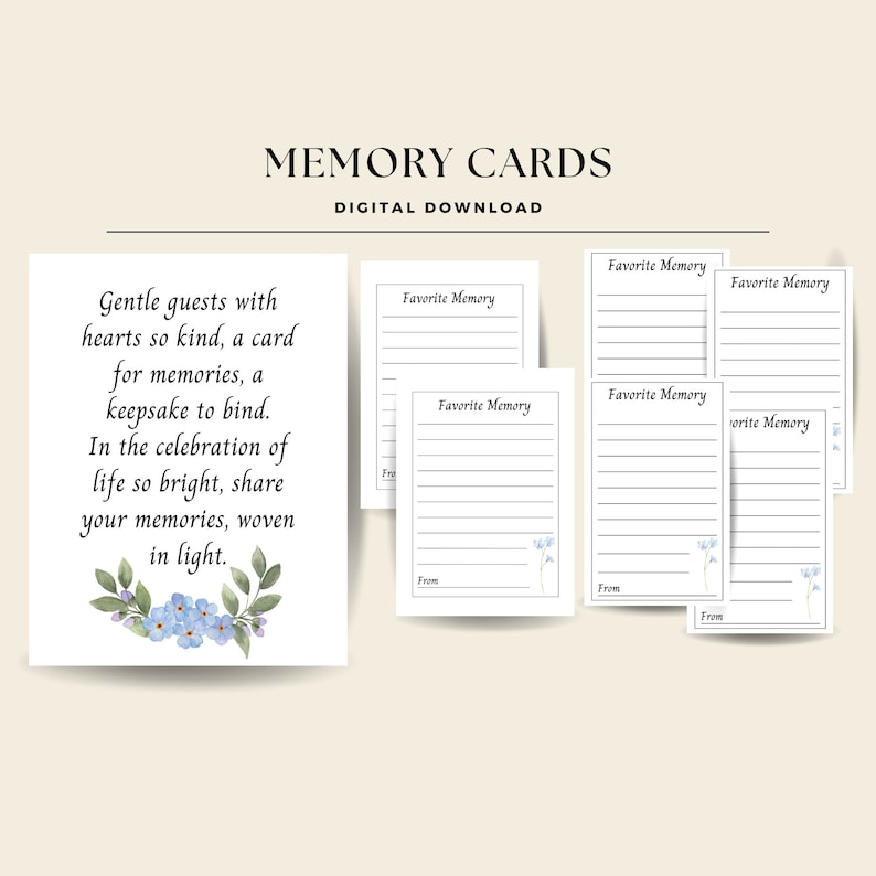 Share a Memory With These Elegant Funeral Cards, Printable Memorial ...