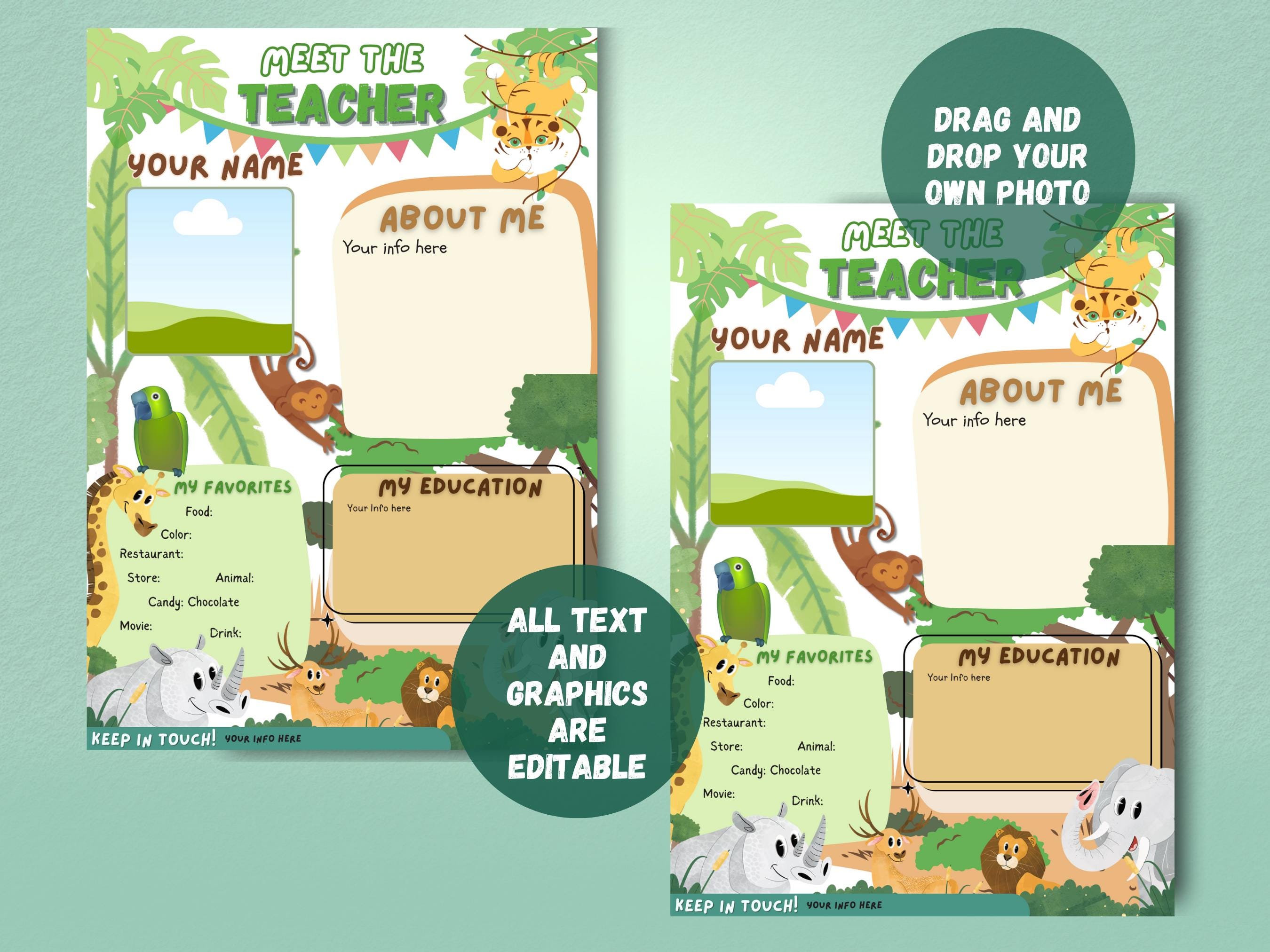 Jungle Theme Meet the Teacher Template: Editable Canva Flyer (US Letter ...