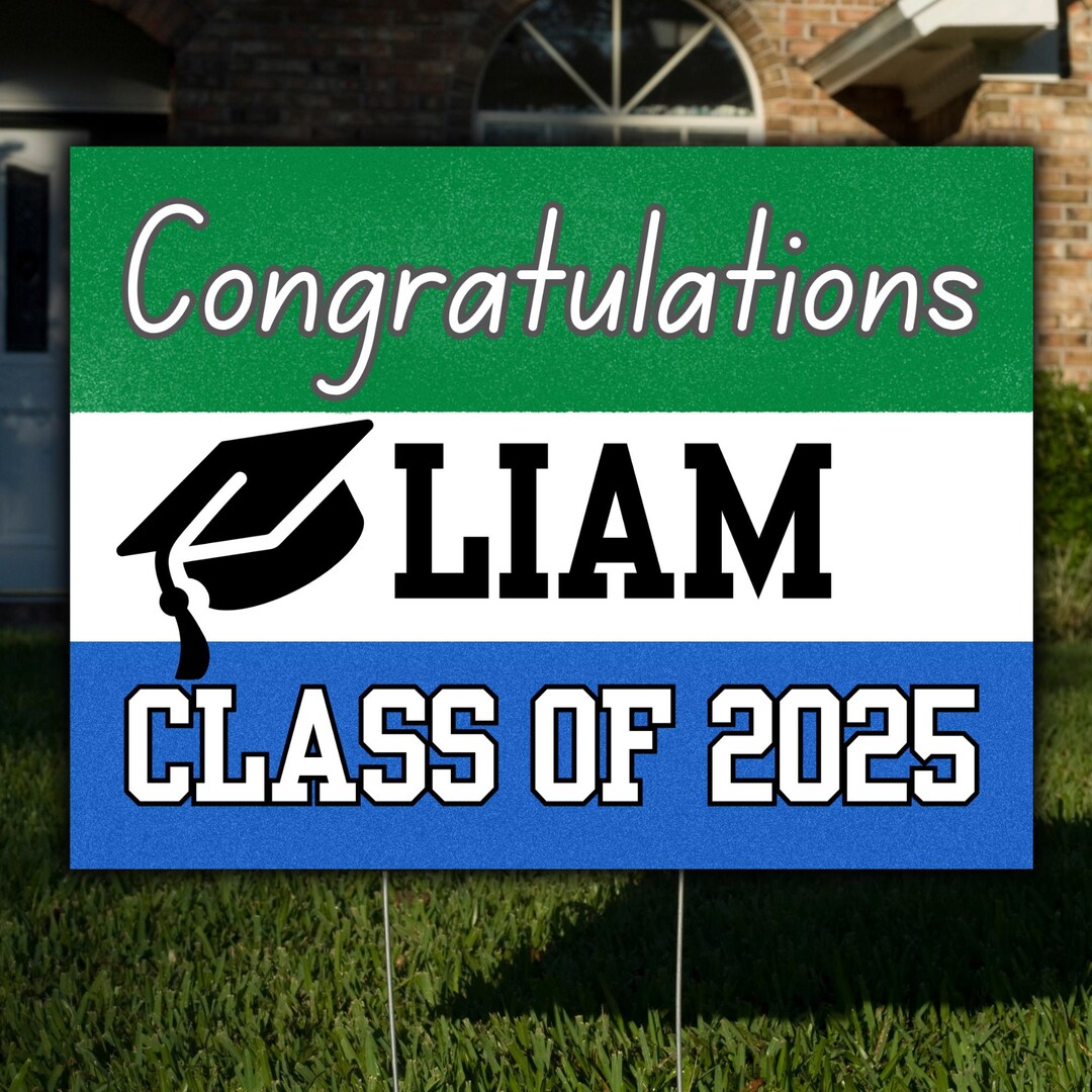 Graduation Yard Sign Template, Editable Class of 2025, School Colors ...