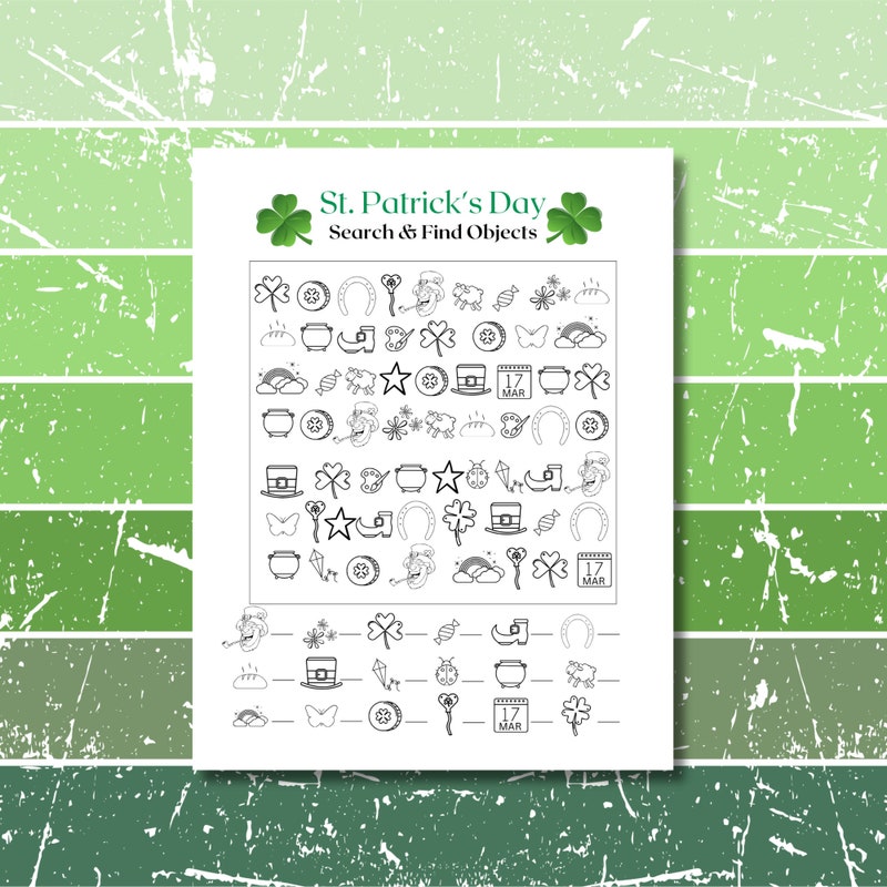 St Patricks Day Hidden Pictures - Etsy