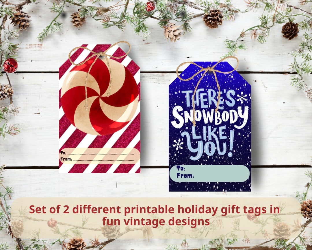 Christmas Treat Tags Printable Candy and Snow Gift Tags PDF and JPG - Etsy