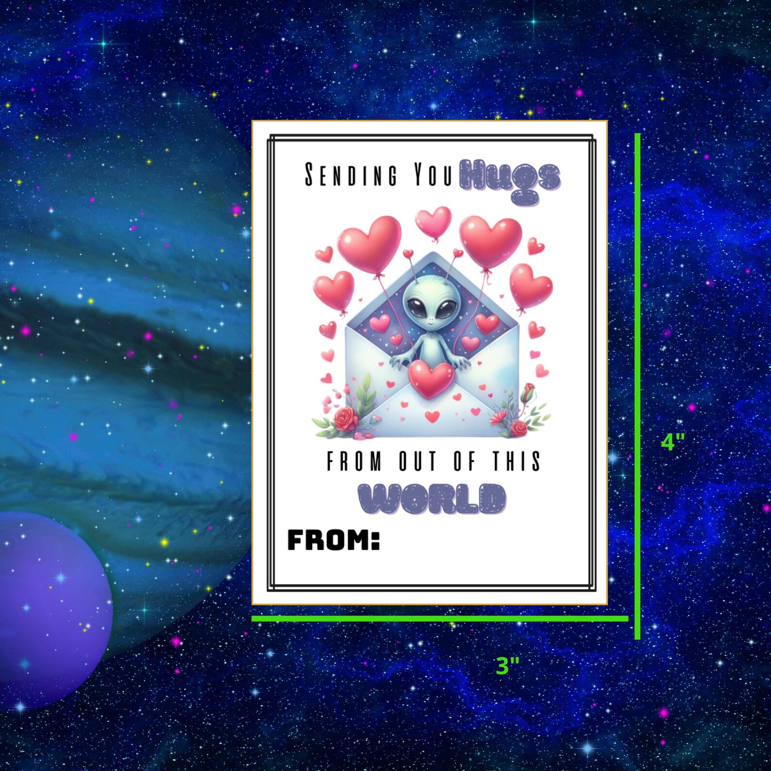 Alien Valentine Printables, Out of This World, Martian Valentines ...