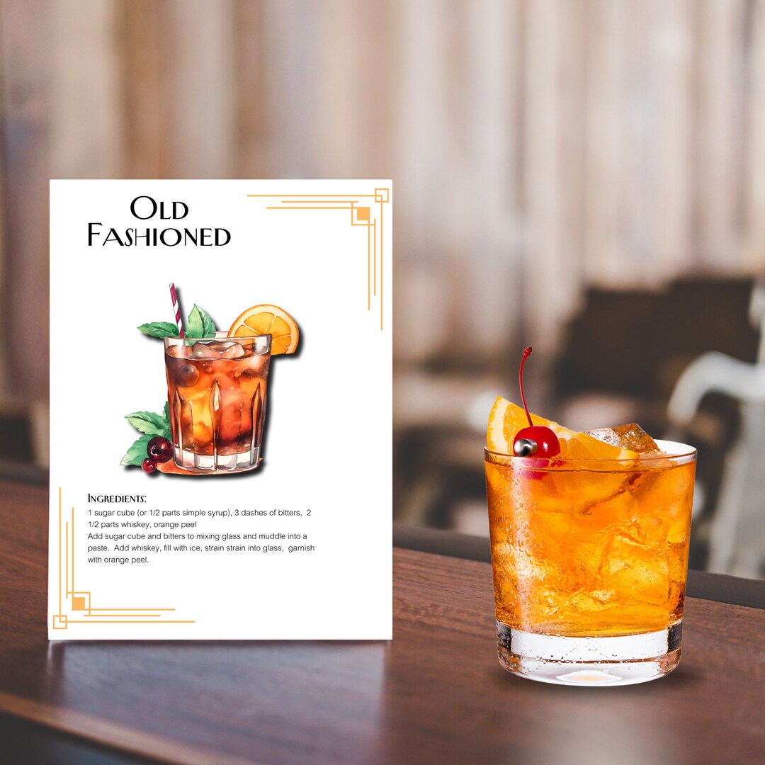 Beautiful Printable Watercolor Cocktail Sign Signature Drink - Etsy