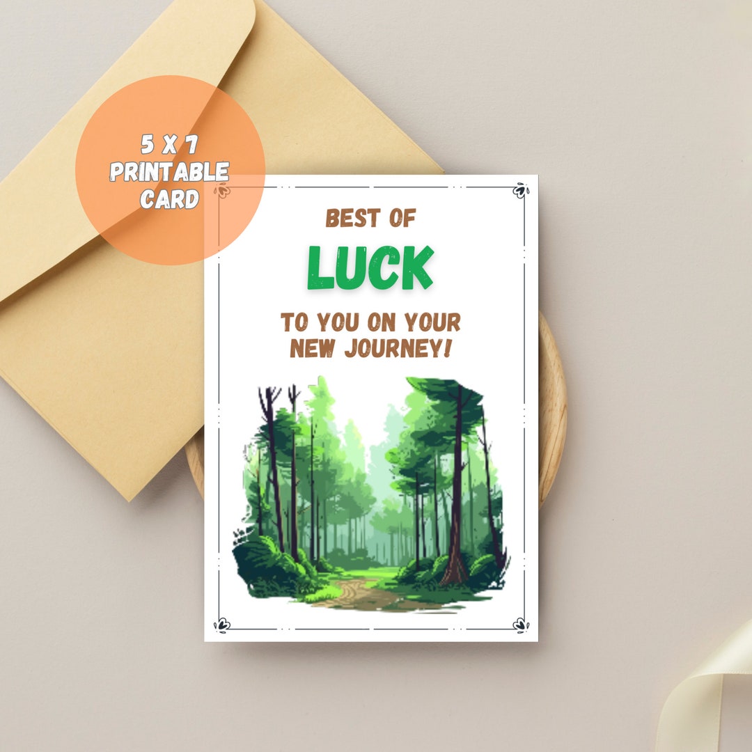 Elegant Good Luck Printable Card for Retirement, Graduation, Moving ...