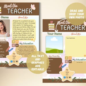 Meet the Teacher Editable Template: Earthy Tones, US Letter & A4 (canva ...