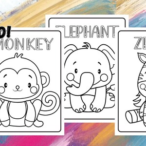 Printable Coloring Sheets/bundle/animal/elephant/zebra/monkey/preschool ...