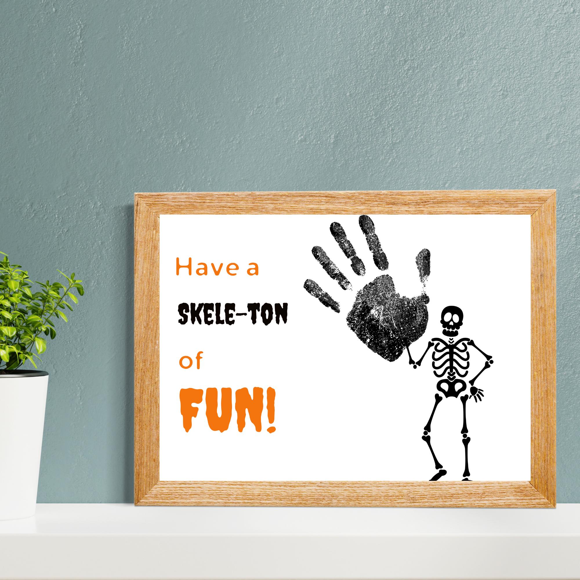 Halloween Handprint Skeleton Art Printable-have a Skele-ton of FUN! - Etsy