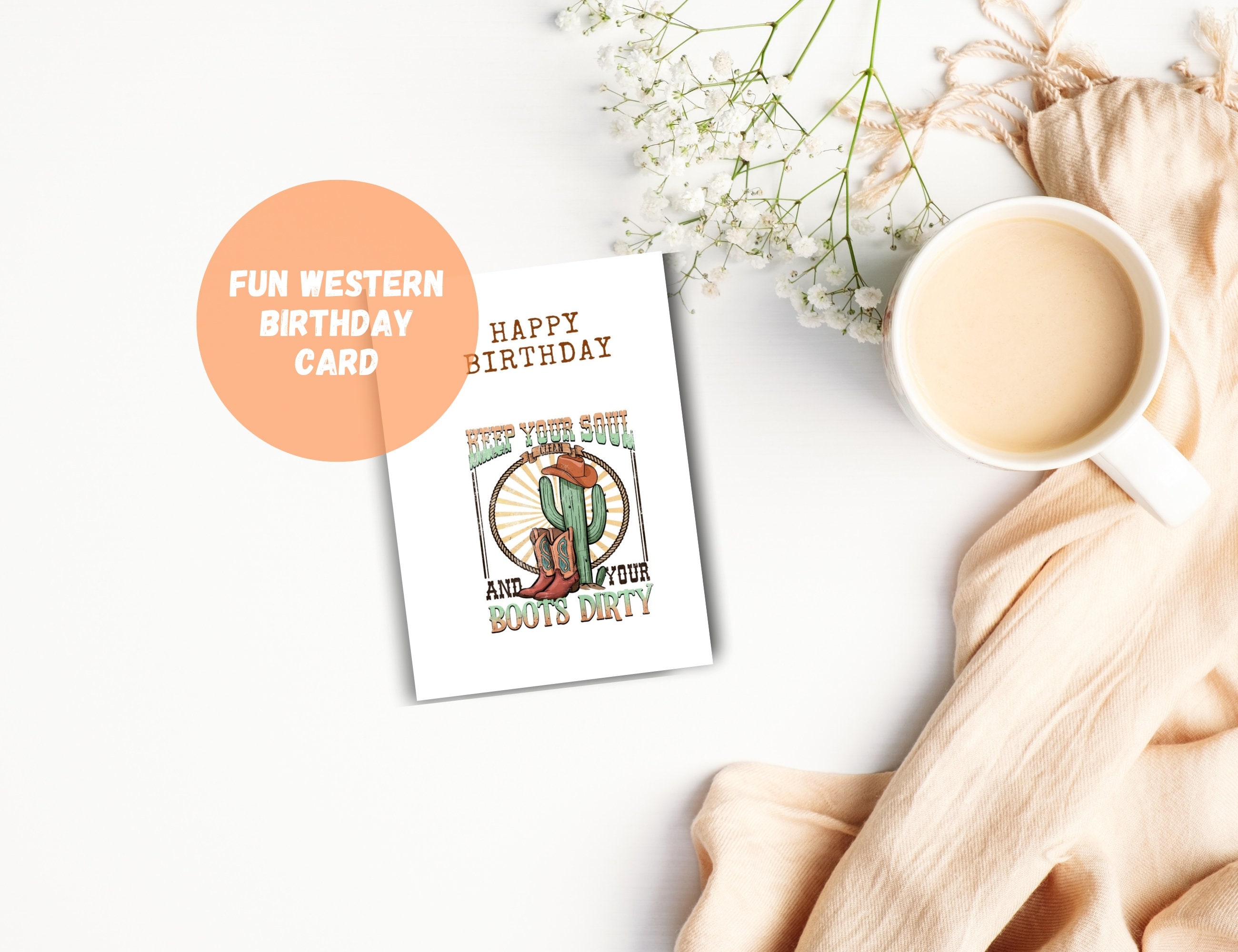 Fun Western Birthday Card for the Cowboy or Cowgirl Instant - Etsy