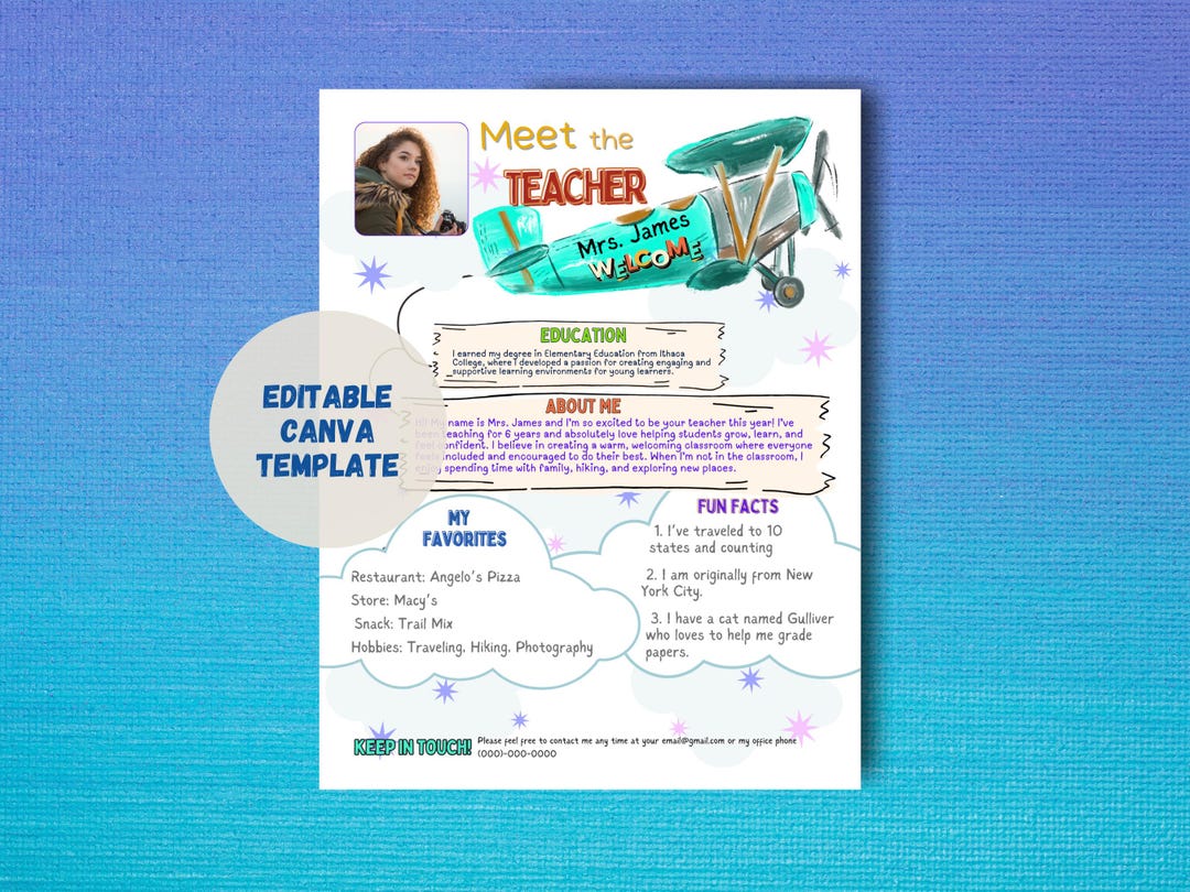 Meet the Teacher Template: Editable Back to School Flyer, Canva ...