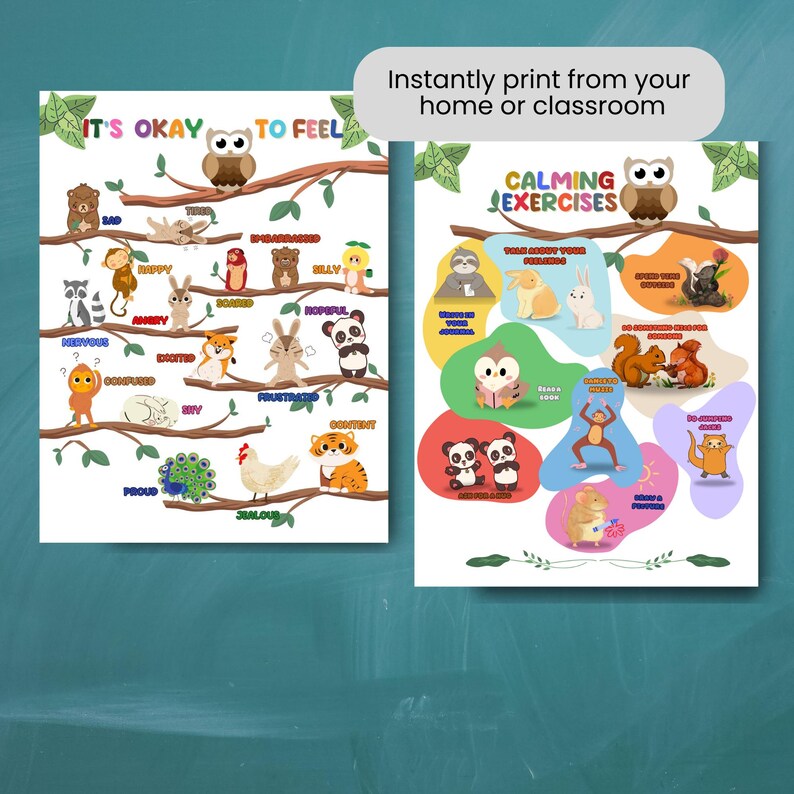 Calming Corner It's Okay to Feel and Calming Exercises Posters ...
