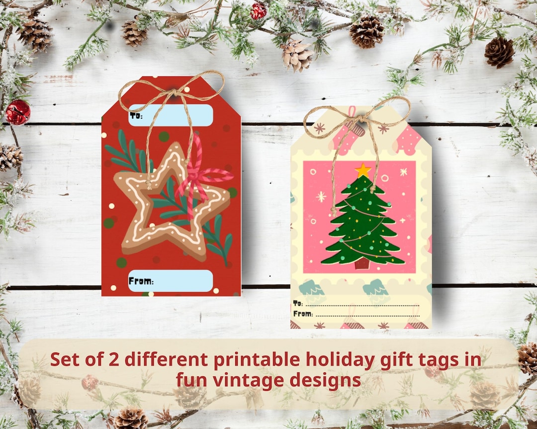 Christmas Treat Tags Printable Christmas Tree and Star Cookie Gift Tags ...