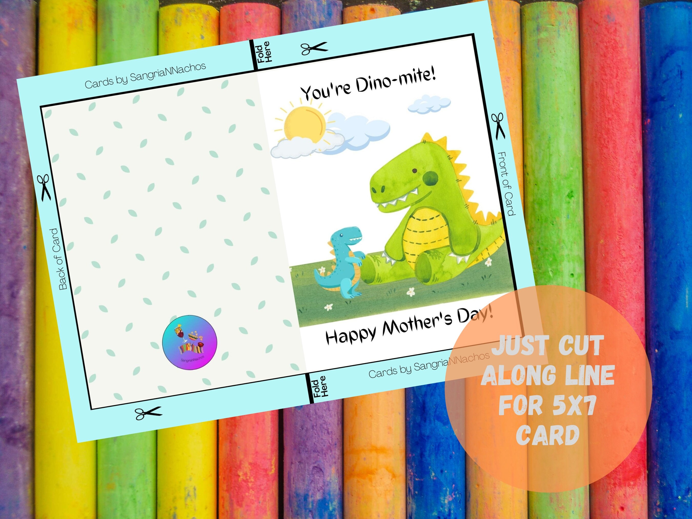 Dinomite Mother's Day Card, Greeting, Dinosaur, Mom Cards, DIY Cards ...