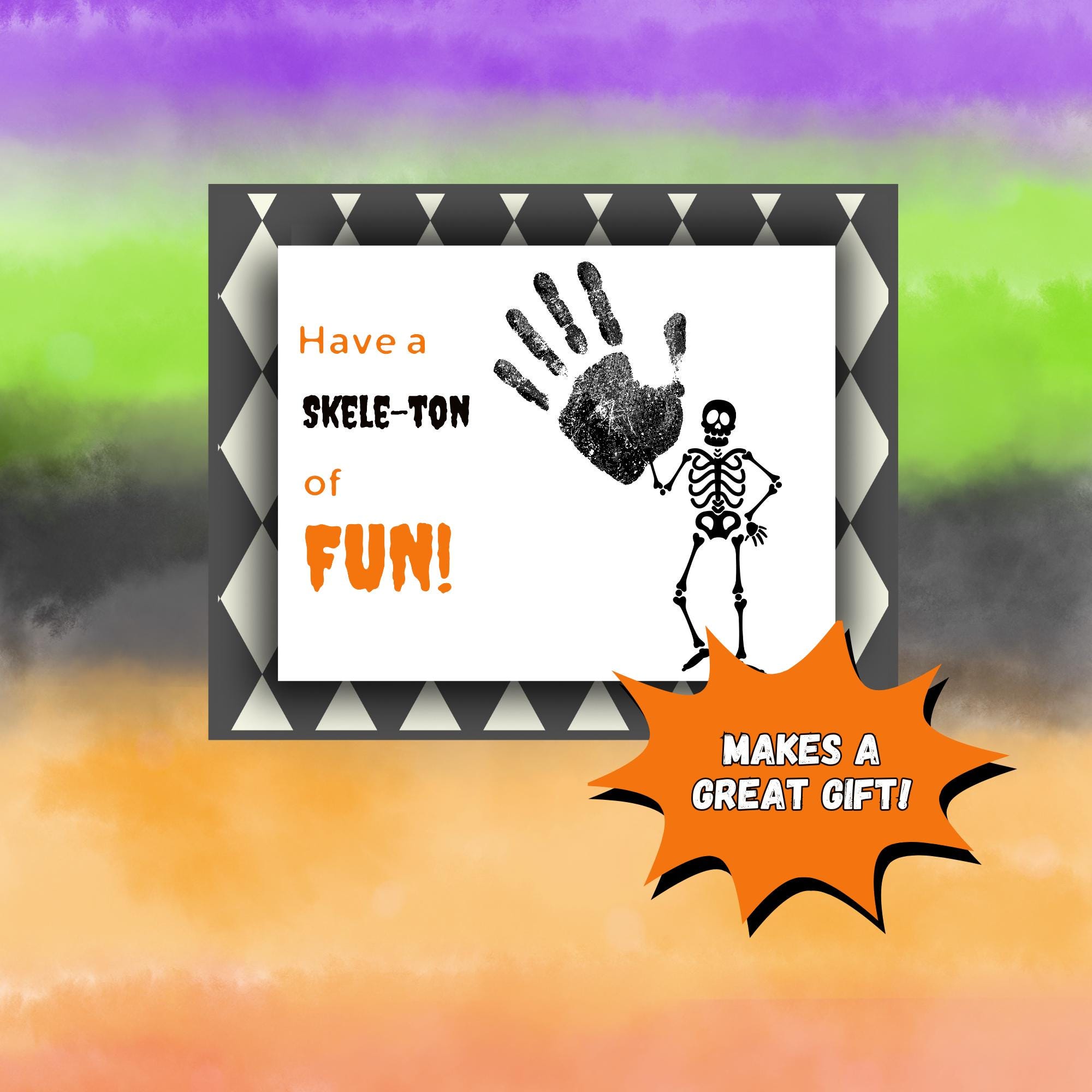 Halloween Handprint Skeleton Art Printable-have a Skele-ton of FUN! - Etsy