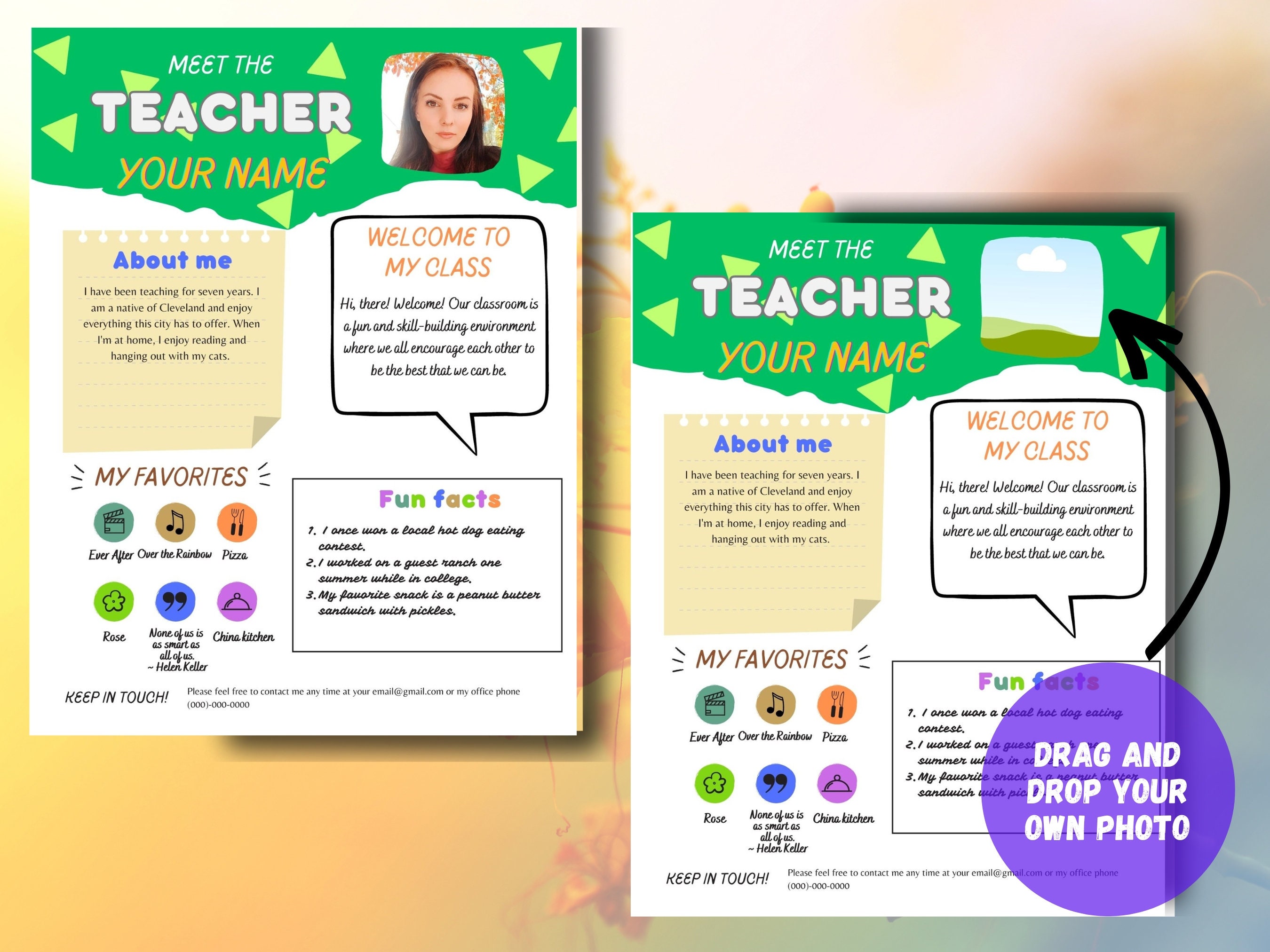 Meet the Teacher Template, Editable in Canva, Instant Download for ...
