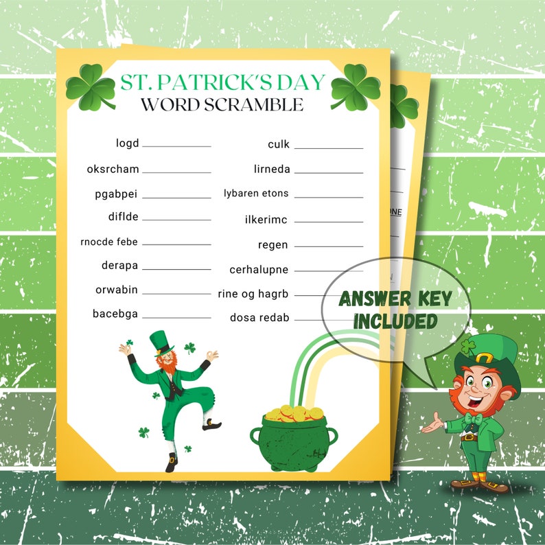Printable St. Patrick's Day Word Scramble, Classroom Activity, Irish ...