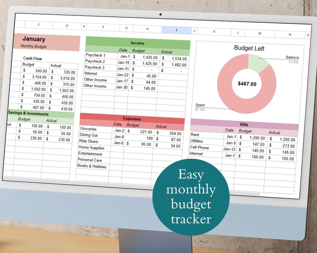 Suivi budgétaire mensuel 2026, modèle de feuille de calcul budgétaire ...