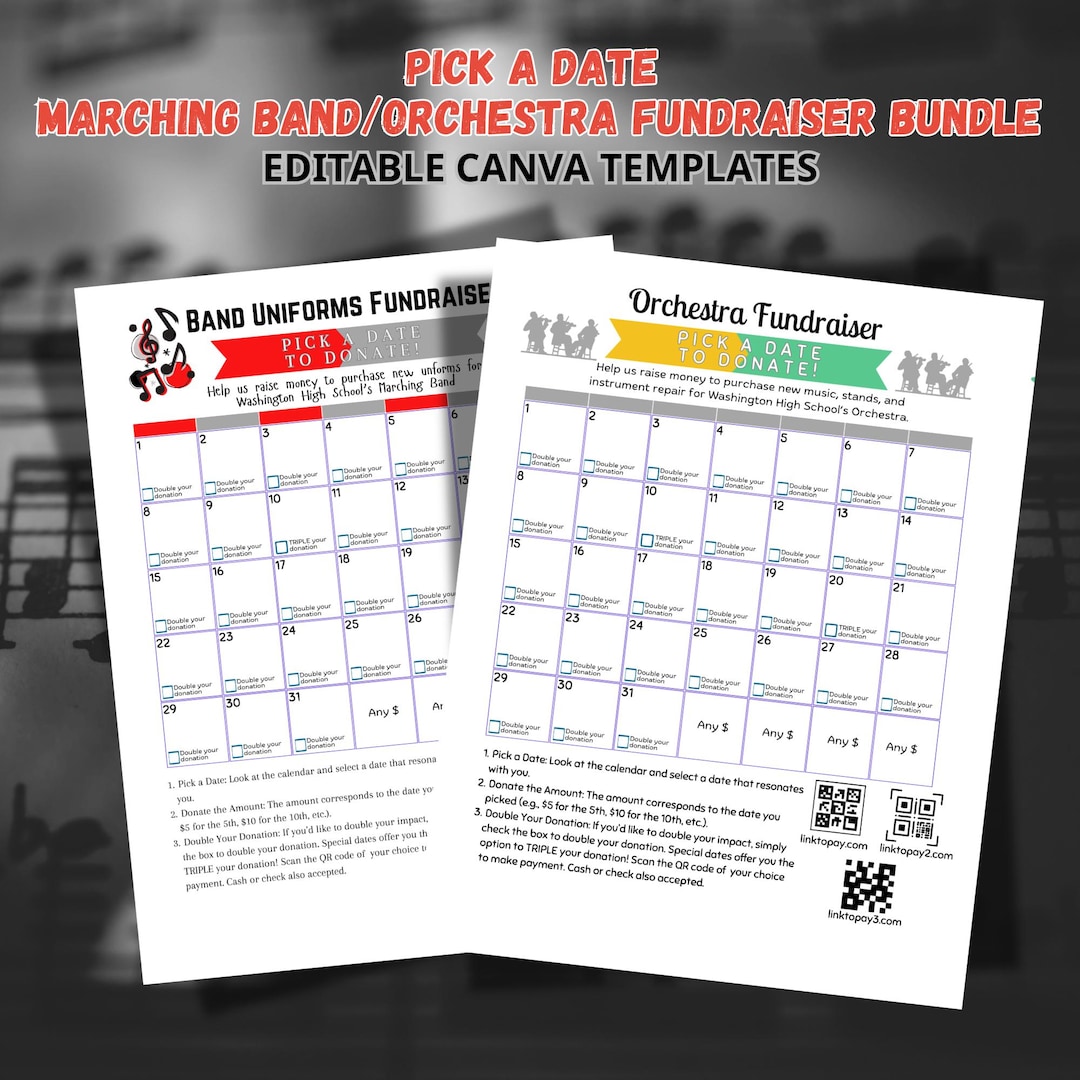 Marching Band Fundraiser Flyer Editable in Canva, Pick a Date to Donate ...