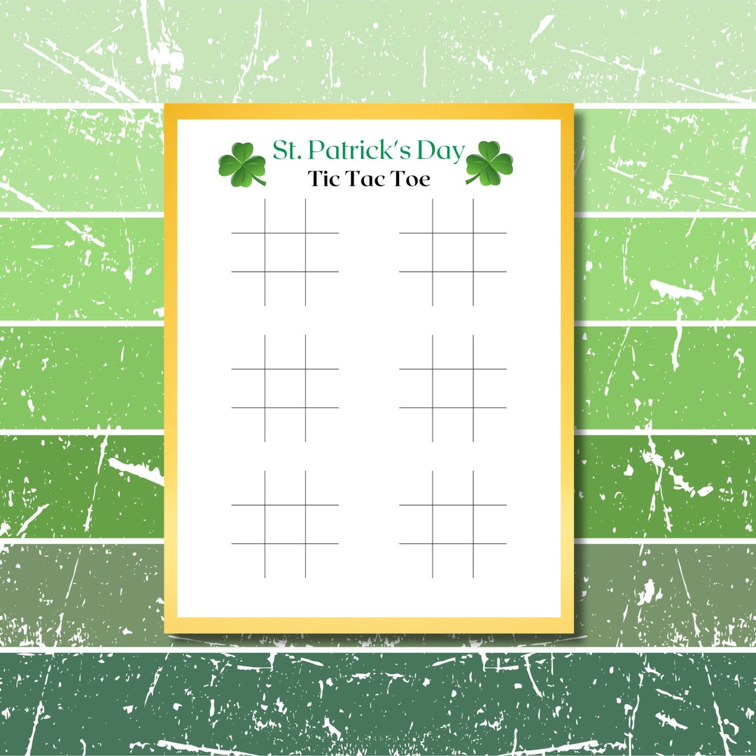 Printable St. Patrick's Day Tic Tac Toe, Classroom Activity, Irish ...
