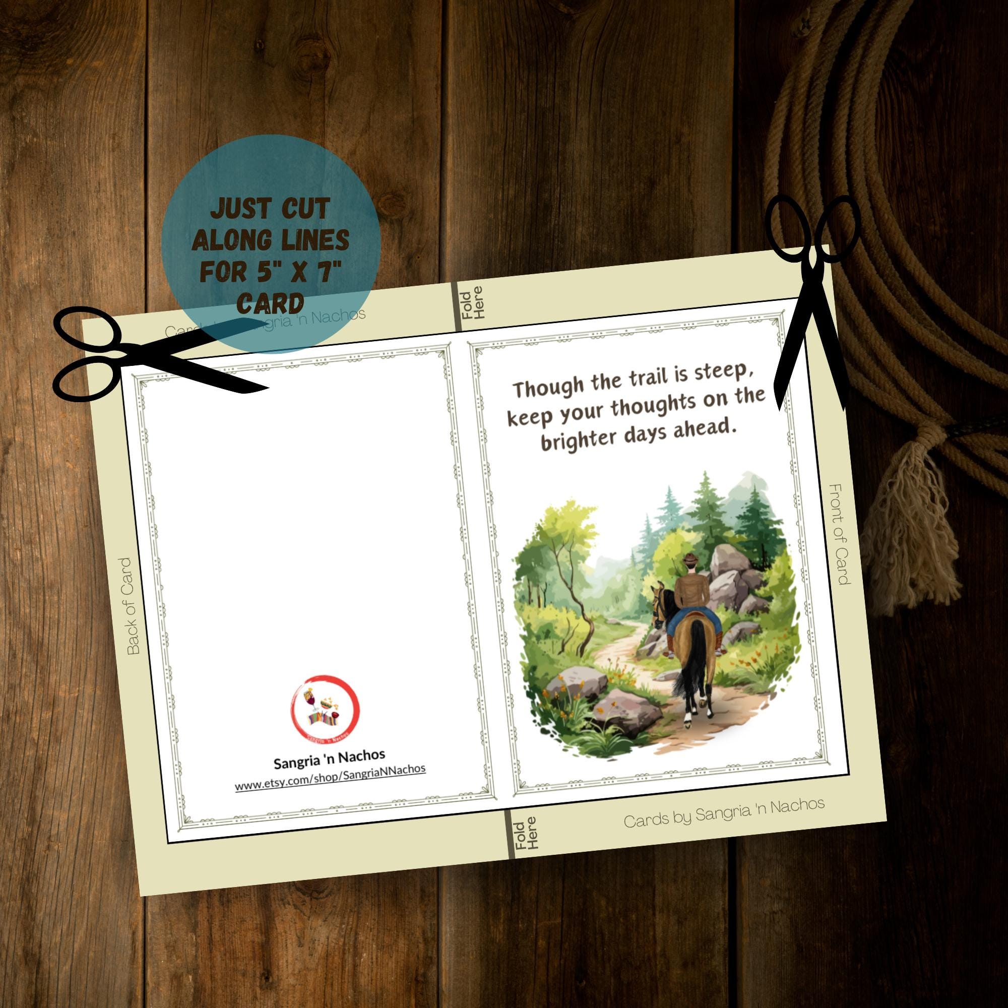 Motivational Card - Cowboy on Trail With Encouraging Quote, Get Well ...