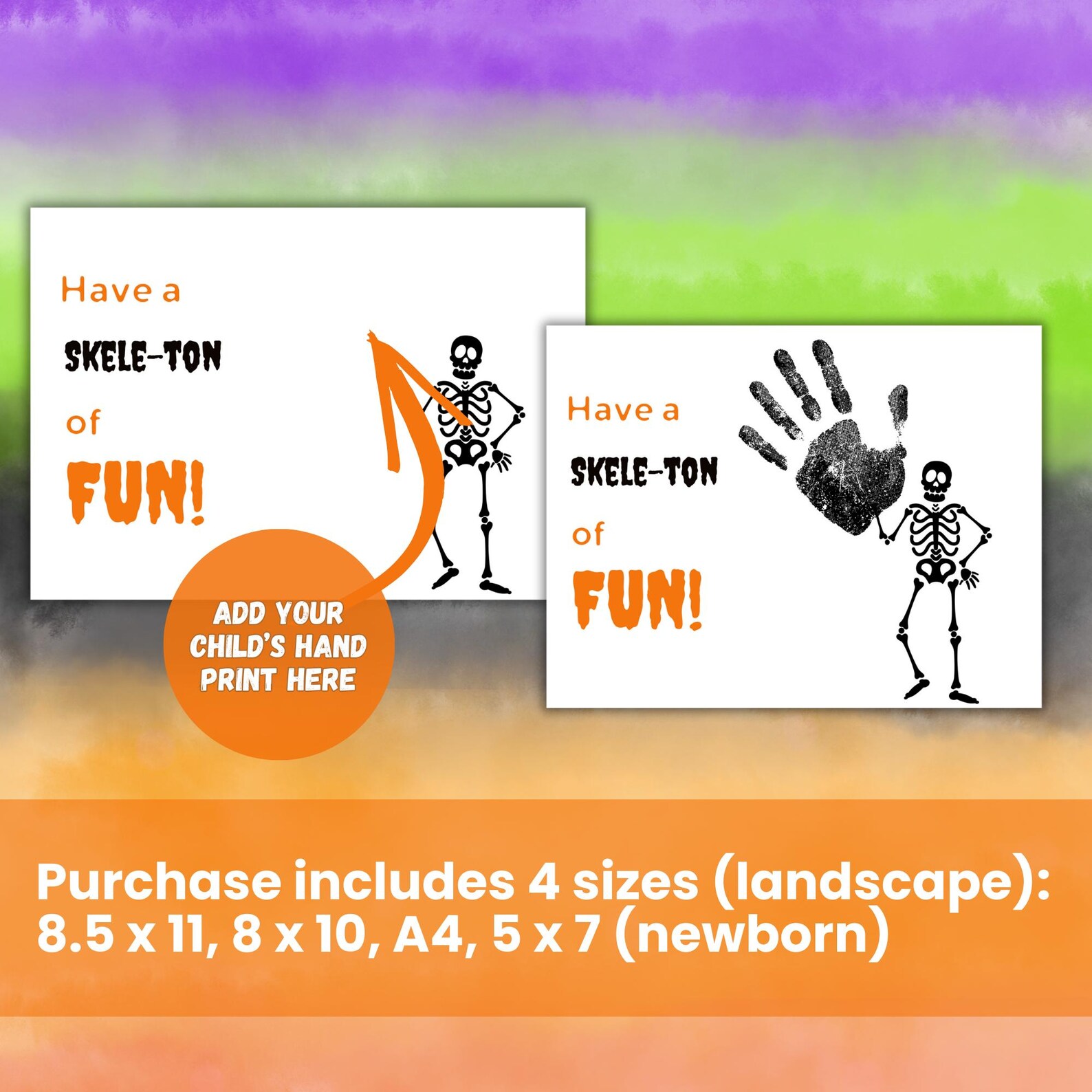 Halloween Handprint Skeleton Art Printable-have a Skele-ton of FUN! - Etsy