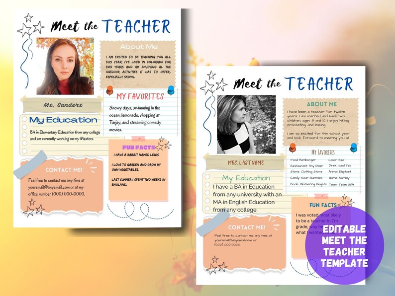 Meet the Teacher Template Editable in Canva Instant Download - Etsy