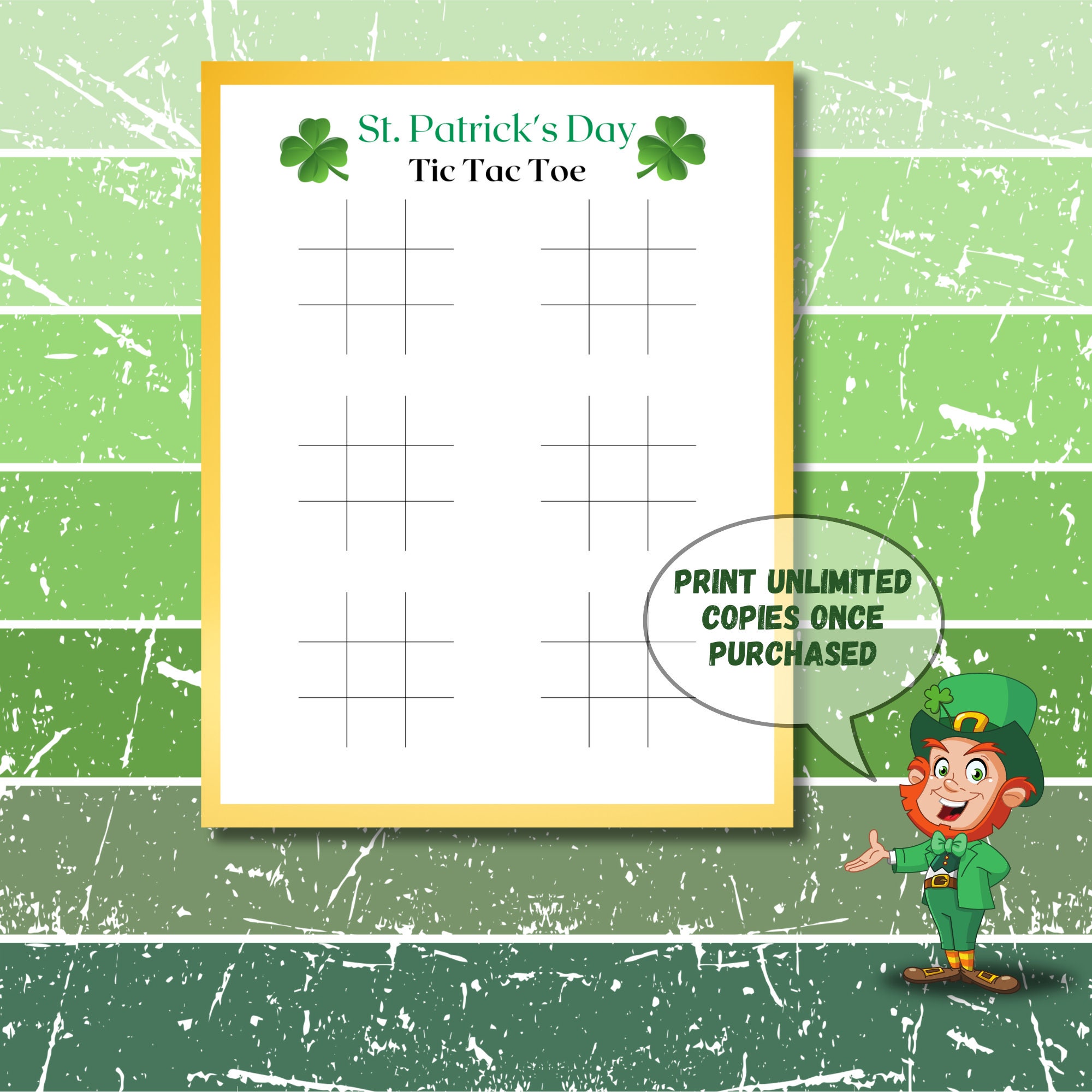 Printable St. Patrick's Day Tic Tac Toe, Classroom Activity, Irish ...