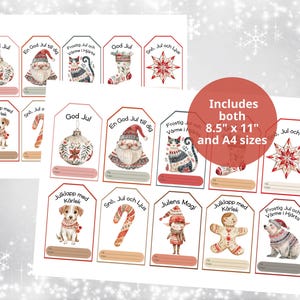 Christmas Gift Tags in 10 Different Scandinavian Designs, God Jul ...