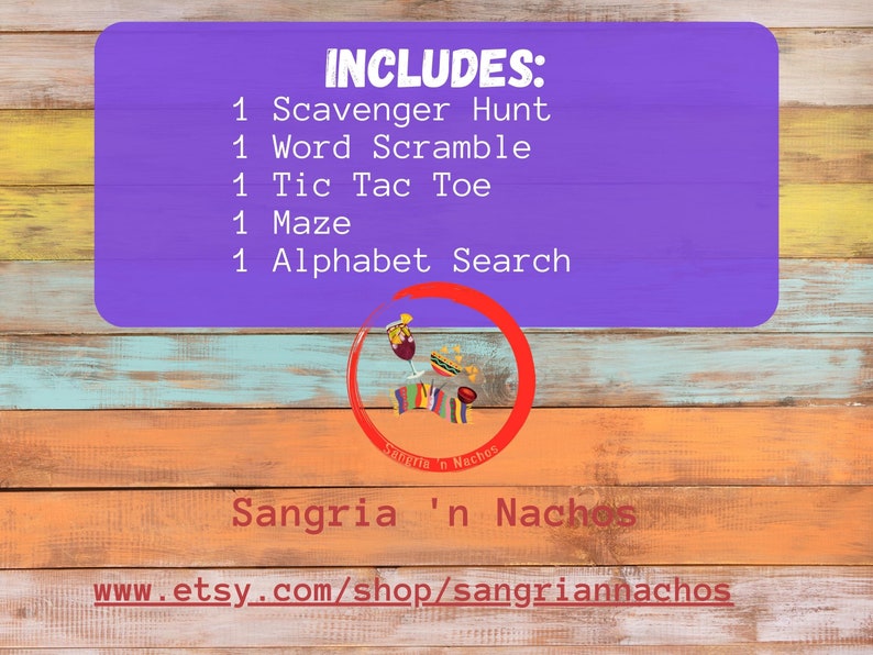 Activity Pages, Scavenger Hunt, Word Scramble, Tic Tac Toe, Maze and ...