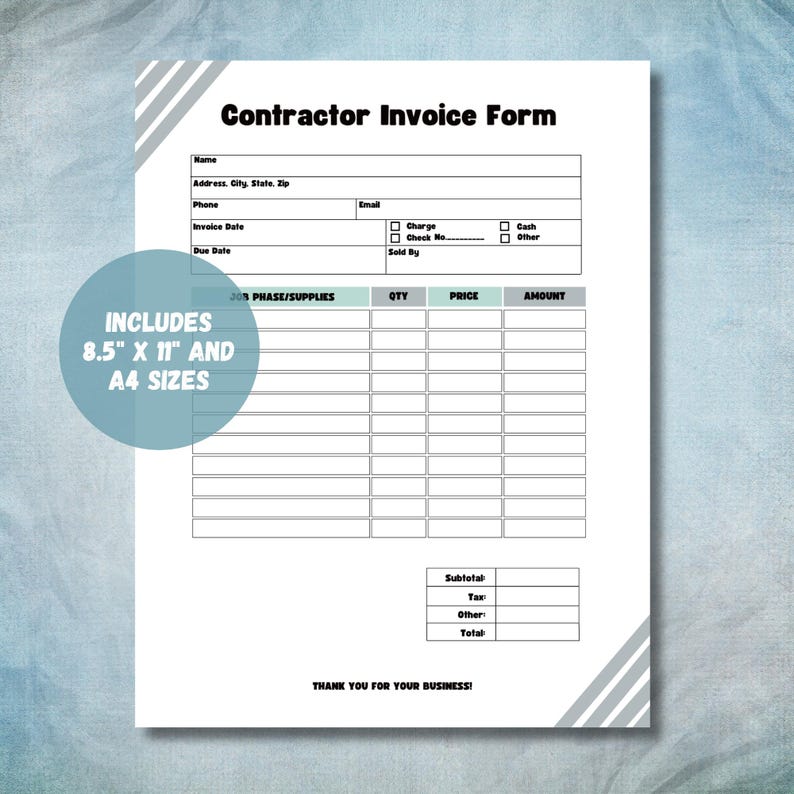 Editable Order Form Template, Printable or Digital Use, Customizable ...