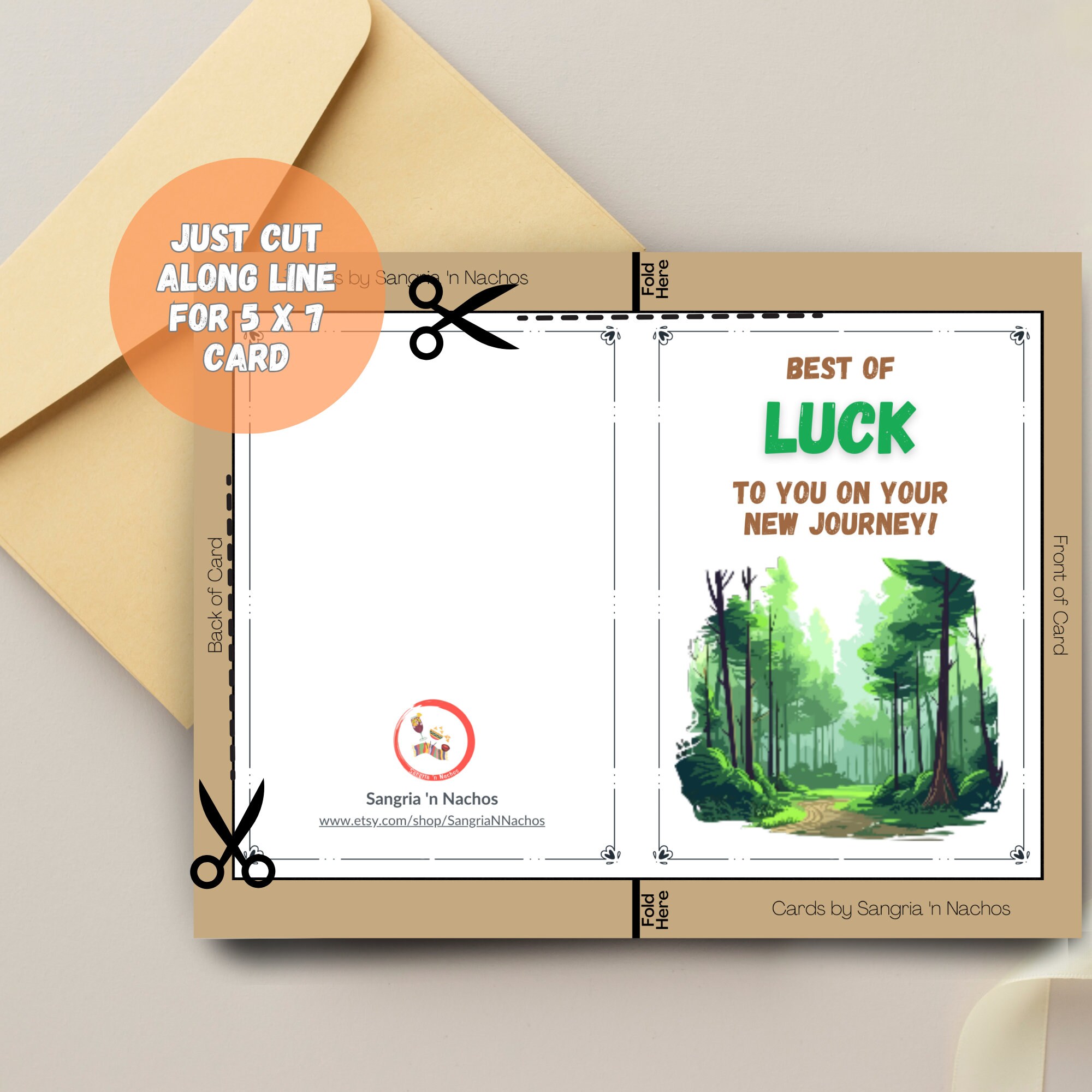 Elegant Good Luck Printable Card for Retirement, Graduation, Moving ...