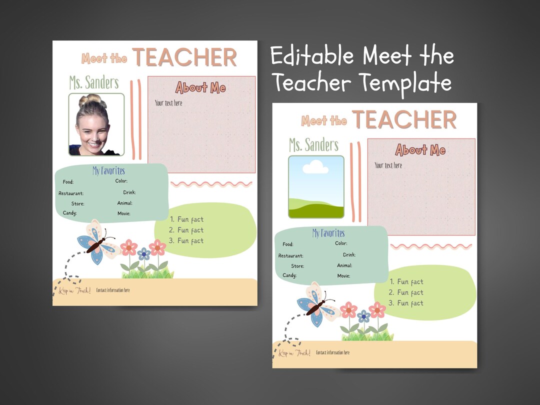 Editable Boho Meet the Teacher Template: A4 & US Letter (canva PDF) - Etsy